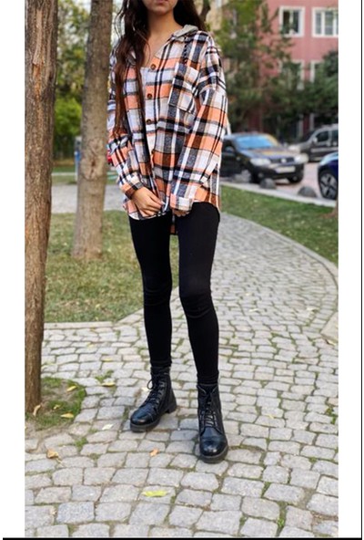 Mi Estilo Kapşonlu Oduncu Gömleği