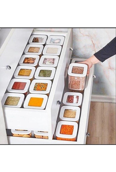 Asya Bazaar 12 Li Süper Set 700 Ml. Vakum Kapaklı Erzak Saklama Kabı Asya Bazaar 12 Li Süper Set 700 Ml. Vakum Kapaklı Erzak Saklama Kabı