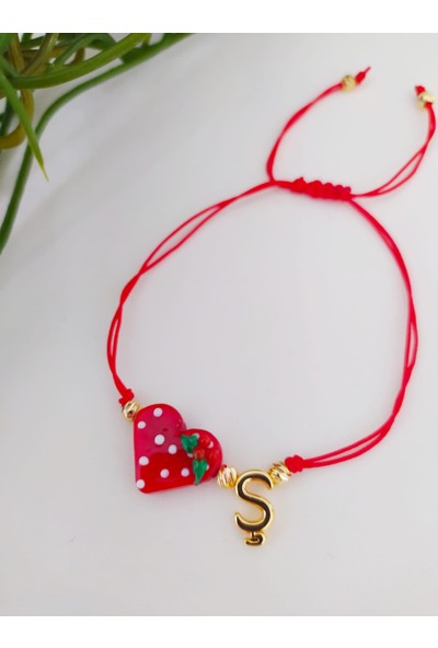 Troya Ş Harfli Murano Kalp Bileklik Troya Ş Harfli Murano Kalp Bileklik