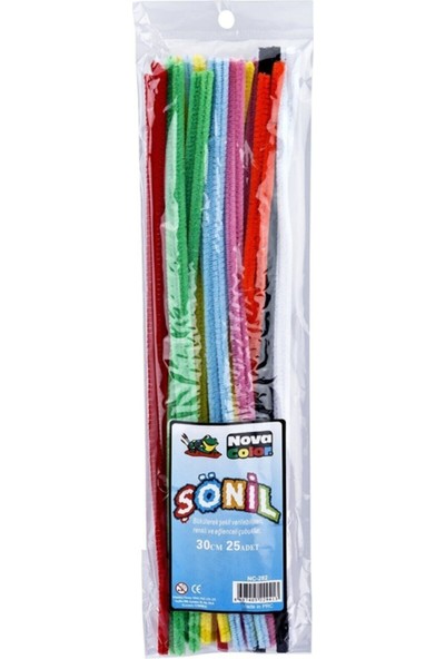 Nova Color Şönil Tüylü Tel 30 cm 25 Adet Nova Color Şönil Tüylü Tel 30 cm 25 Adet