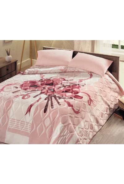 Sarar Manolya Çift Kişilik Battaniye - Pudra