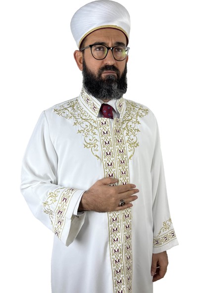 İcma Osmanlı Nakışlı Bordo Işlemeli Imam Cübbe Çıtçıtlı Bej - 1(S) İcma Osmanlı Nakışlı Bordo Işlemeli Imam Cübbe Çıtçıtlı Bej - 1(S)