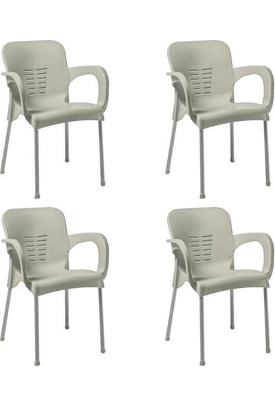 Sadık Plastik 4 Adet Metal Ayaklı Eyfel Plastik Sandalye Beyaz Sadık Plastik 4 Adet Metal Ayaklı Eyfel Plastik Sandalye Beyaz