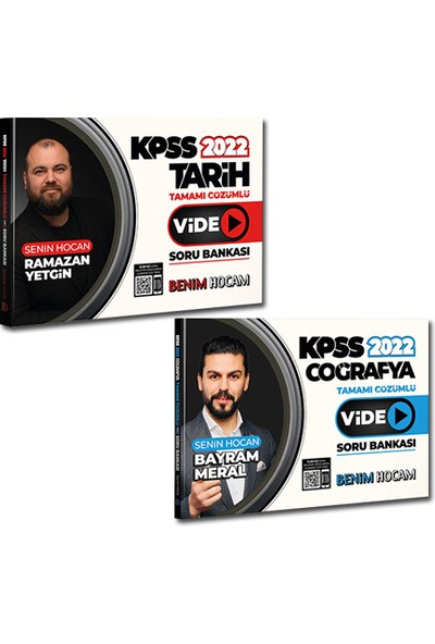 Benim Hocam Yayınları 2022 KPSS Tarih ve Coğrafya Video Soru Bankası 2 Li Set Benim Hocam Yayınları 2022 KPSS Tarih ve Coğrafya Video Soru Bankası 2 Li Set