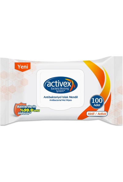 Activex Antibakteriyel Islak Mendil Aktif 100 Yaprak Activex Antibakteriyel Islak Mendil Aktif 100 Yaprak