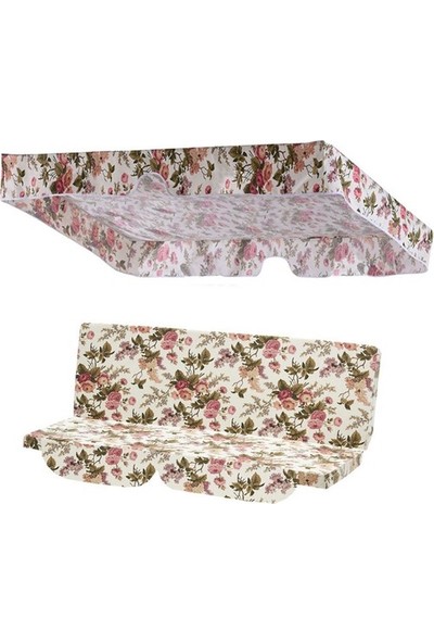 Vip Home Concept Salıncak Minder Takımı(Süngersiz)2 Kişilik Salıncak Minder Tente-Ingiliz Gülü