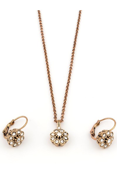 Uslada Bijoux House Crystal Flower Elmas Montür Set