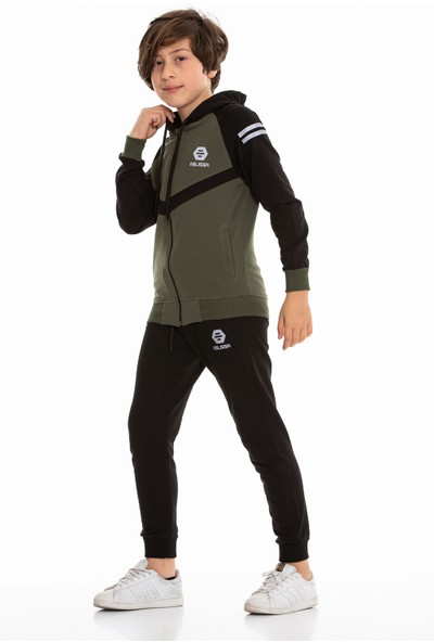 Relissa fermuarlı Likralı Günlük Haki Erkek Çocuk Eşofman Takımı Relissa fermuarlı Likralı Günlük Haki Erkek Çocuk Eşofman Takımı