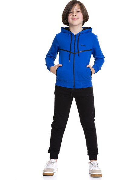 Relissa fermuarlı Günlük Saks Erkek Çocuk Eşofman Takımı Relissa fermuarlı Günlük Saks Erkek Çocuk Eşofman Takımı