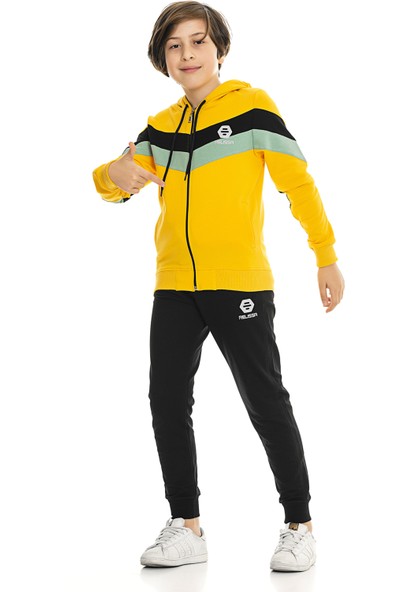 Relissa Fermuarlı Garnili Günlük Sarı Yeşil Erkek Çocuk Eşofman Takımı Relissa Fermuarlı Garnili Günlük Sarı Yeşil Erkek Çocuk Eşofman Takımı