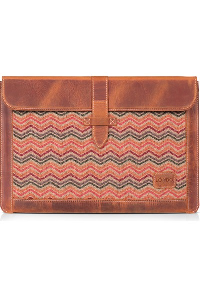 Londo Hakiki Deri ve Dokuma Kumaş Macbook Pro 15-16 Inc - Camel