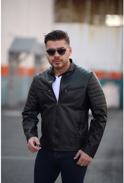 Dar Kesim Göğsü Cepli Erkek Deri Ceket Mont Dar Kesim Göğsü Cepli Erkek Deri Ceket Mont