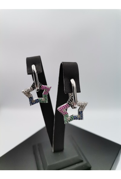 So&Deep Kadın Küpe Çelik Zirkon Taşlı Yıldız Figürlü