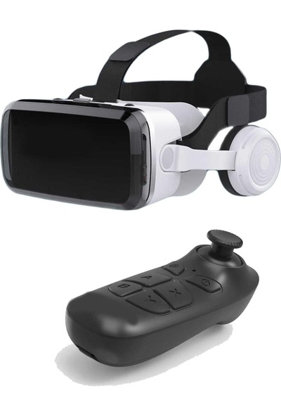 Aksesuarcim Tüm Telefonlar ile Uyumlu 3D Imax Vrbox Sanal Gerçeklik Gözlüğü Kumandalı