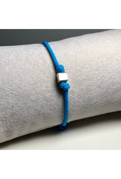 Hür Gold Mavi Altın Küp Bileklik
