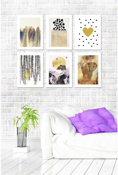 Visare 6 Parça Çerçeve Görünümlü Mdf Duvar Tablo Seti Visare 6 Parça Çerçeve Görünümlü Mdf Duvar Tablo Seti