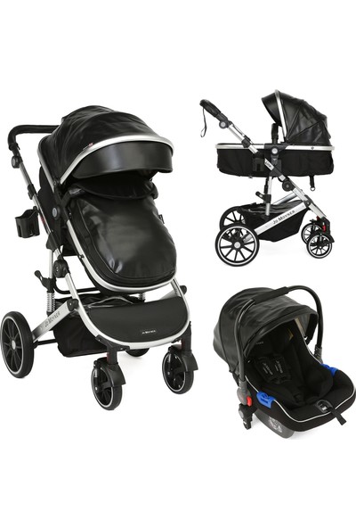 Jo Moyner Delux Gt Line Seyahat Sistem Bebek Arabası 3 In 1 Siyah Deri Jo Moyner Delux Gt Line Seyahat Sistem Bebek Arabası 3 In 1 Siyah Deri