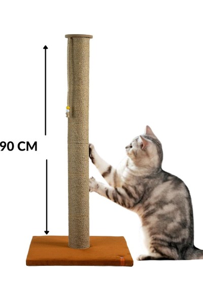 Pugalo Tırmalama Pugalo 90 cm Büyük Kedi Tırmalam Tahtası Catnipli Uzun Tırmalama Tahtası Turuncu