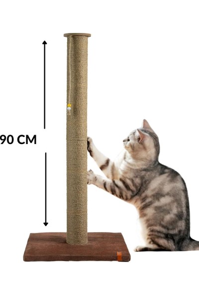 Pugalo Tırmalama Pugalo 90 cm Büyük Kedi Tırmalam Tahtası Catnipli Uzun Tırmalama Tahtası Kahve