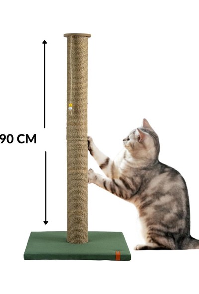 Pugalo Tırmalama Pugalo 90 cm Büyük Kedi Tırmalam Tahtası Catnipli Uzun Tırmalama Tahtası Yeşil