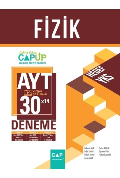 Çap Yayınları AYT Fizik 30 x 14 Up Deneme