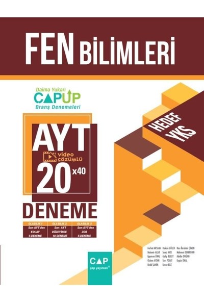 Çap Yayınları AYT Fen Bilimleri 20 x 40 Up Deneme