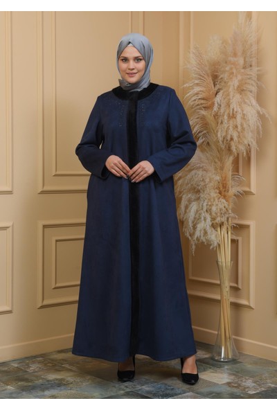 Kadın Kürklü Fermuarlı Süet Tesettür Ferace 4305 Kadın Kürklü Fermuarlı Süet Tesettür Ferace 4305