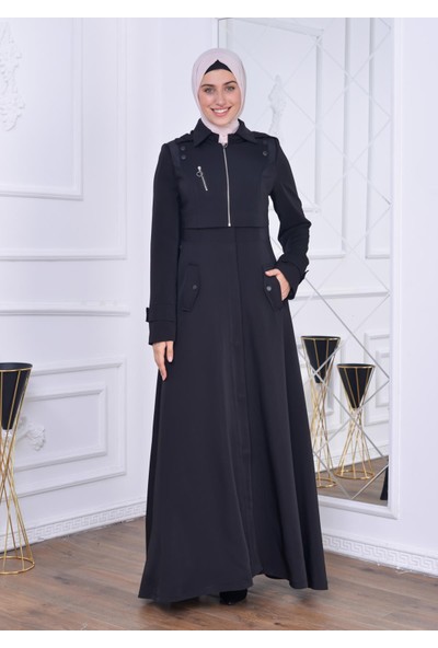 Kadın Kapüşonlu Tesettür Pardesü 4203