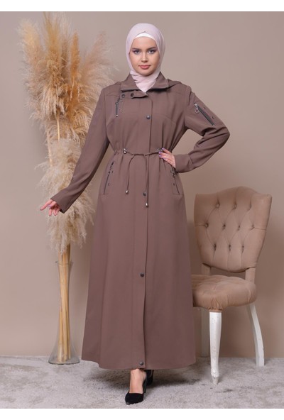 Modamix Kadın Fermuarlı Düğmeli Tesettür Pardesü 4116 Modamix Kadın Fermuarlı Düğmeli Tesettür Pardesü 4116