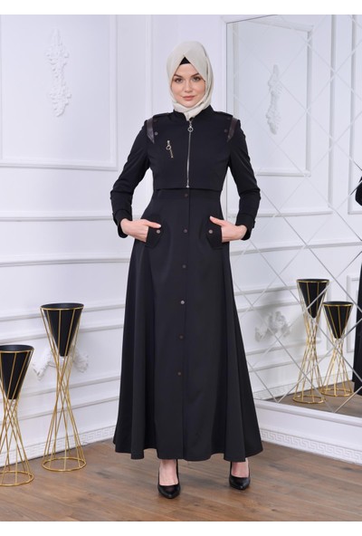 Kadın Kapüşonlu Fermuarlı Tesettür Pardesü 04203 Kadın Kapüşonlu Fermuarlı Tesettür Pardesü 04203
