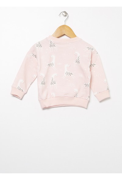 Mammaramma 21WG-25 Pembe Bisiklet Yaka Bebek Desenli Sweatshirt