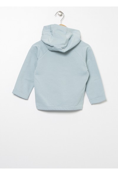 Mammaramma 21WG-27 Mavi Kapüşonlu Bebek Baskılı Sweatshirt