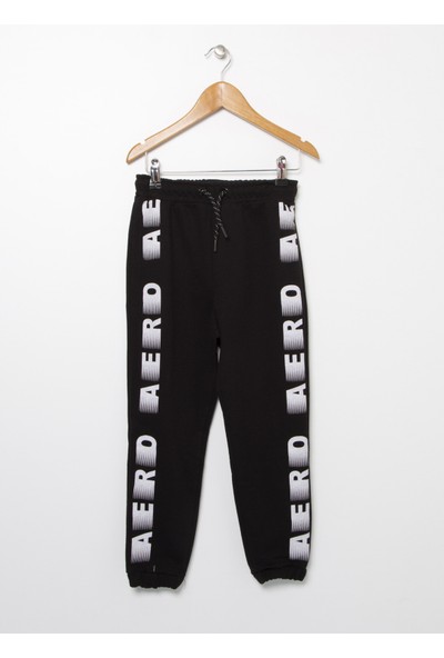 Aeropostale 21Wag-11 Normal Bel Standart Kalıp Düz Siyah Kız Çocuk Eşofman Altı