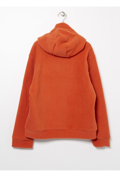 Limon Turuncu Fermuarlı Çocuk Nakışlı Sweatshirt Limon Turuncu Fermuarlı Çocuk Nakışlı Sweatshirt
