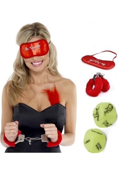 Trdeikons Kamasutra Aşk Seti - 54 Lü Oyun Kartları -Kelepçe - Zar- Tüy- Göz Bandı