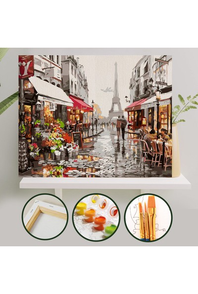 Palmiye Hobi Sanat Paris Sayılarla Boyama Tuval Seti 40 x 50 cm