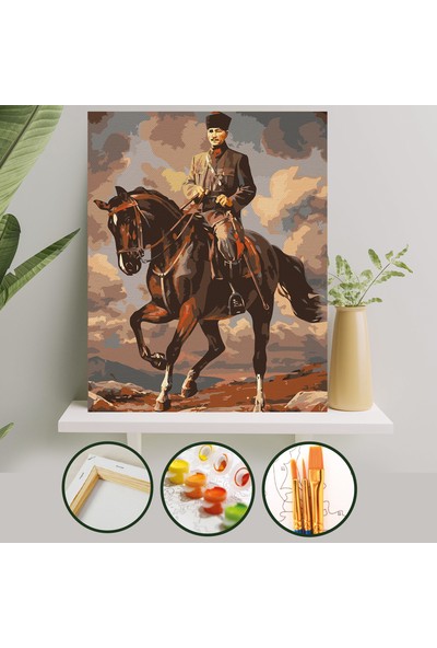 Palmiye Hobi Sanat Sayılarla Boyama Tuval Seti 40 x 50 cm - Atatürk