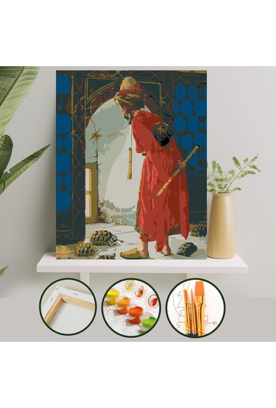 Palmiye Hobi Sanat Sayılarla Boyama Tuval Seti 40 x 50 cm - Kaplumbağa Terbiyecisi