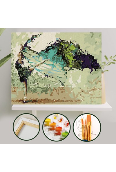 Palmiye Hobi Sanat Sayılarla Boyama Tuval Seti 40 x 50 cm - Balerin