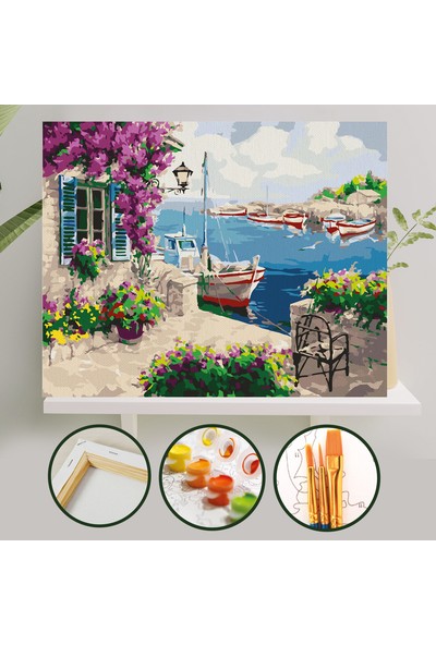 Palmiye Hobi Sanat Sayılarla Boyama Tuval Seti 40 x 50 cm - Mor Sümbül