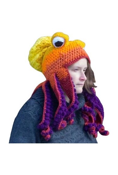 Jessieyou Mall El Dokuma Ahtapot Şekli Şapka (Yurt Dışından)