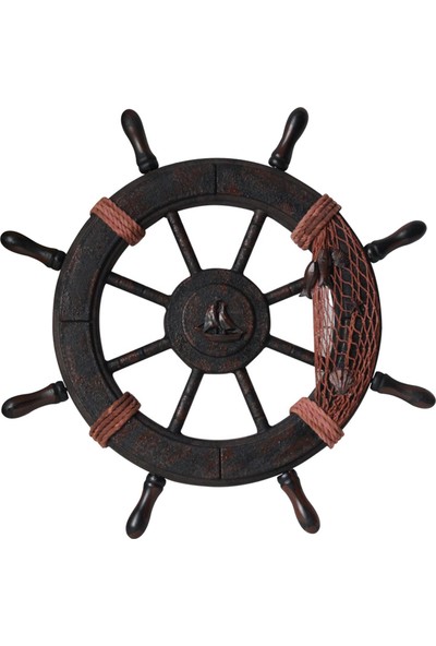 Vintage Gemi Tekerlek Asılı Duvar Dekor Ahşap Tekne Showpiece Deniz Dümen 45X4X45 cm Vintage Gemi Tekerlek Asılı Duvar Dekor Ahşap Tekne Showpiece Deniz Dümen 45X4X45 cm