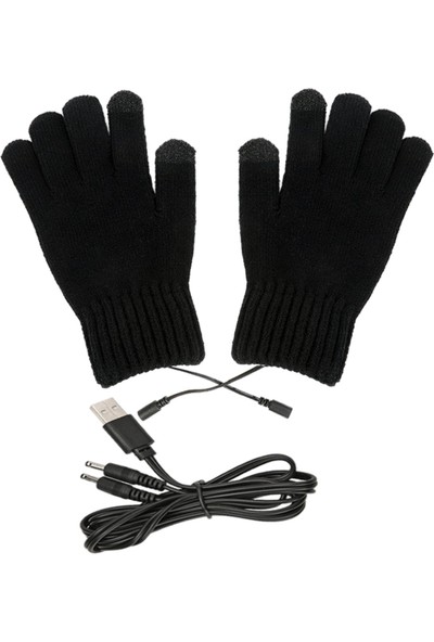 USB Isıtma Eldivenleri 3 Sıcaklık Seviyesi Laptop Eldiven Bisiklet Spor Siyah Yazma Için