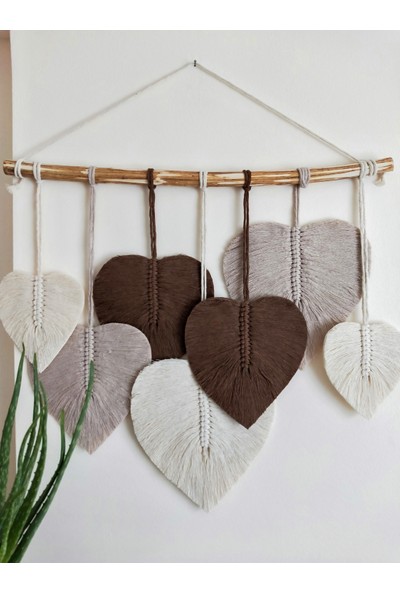 Seray Home Dekoratif Makrome Duvar Süsü Bej Kahve Krem