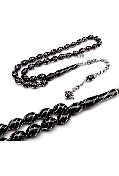 Tesbih Rüyası Çeşmi-Bülbül Desenli Erzurum Oltu Taşı Tesbih