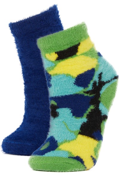 DeFacto Erkek Çocuk Pamuklu 2'li Kalın Kışlık Uzun Çorap W9143A6NS