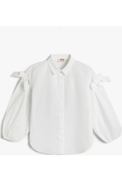 Koton Fiyonklu Uzun Kollu Gömlek Pamuklu