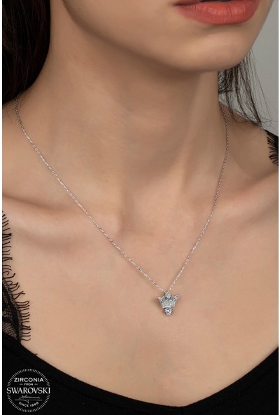 Union Takı Union Swarovski Zirconia Kadın Taç Pırlanta Montür Gümüş Kolye Union Takı Union Swarovski Zirconia Kadın Taç Pırlanta Montür Gümüş Kolye