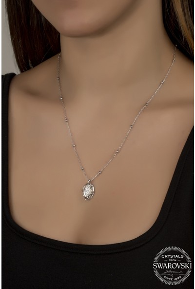 Union Takı Union Swarovski Crystal Kadın Oval Gümüş Kolye Union Takı Union Swarovski Crystal Kadın Oval Gümüş Kolye