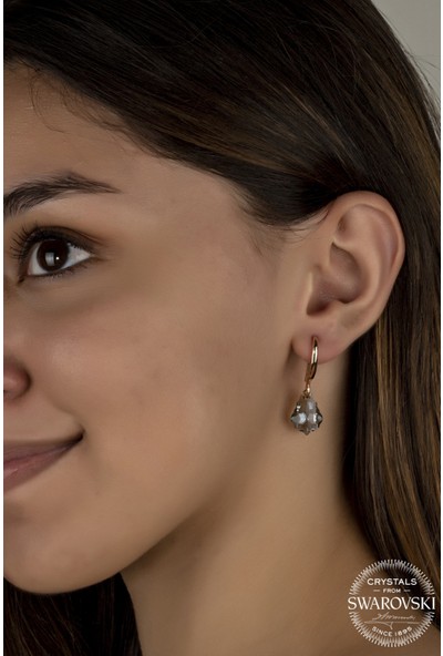 Union Takı Union Swarovski Crystal Kadın Yeşil Çam Gümüş Küpe